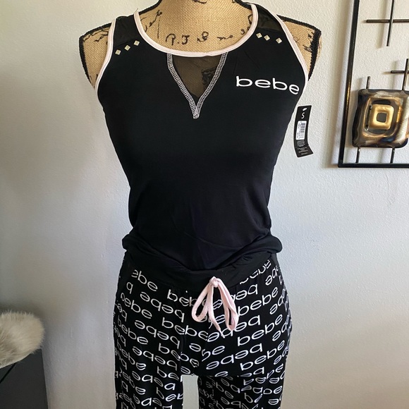 bebe | Intimates & Sleepwear | Bebe 2piece Pajamas Set Black And White ...